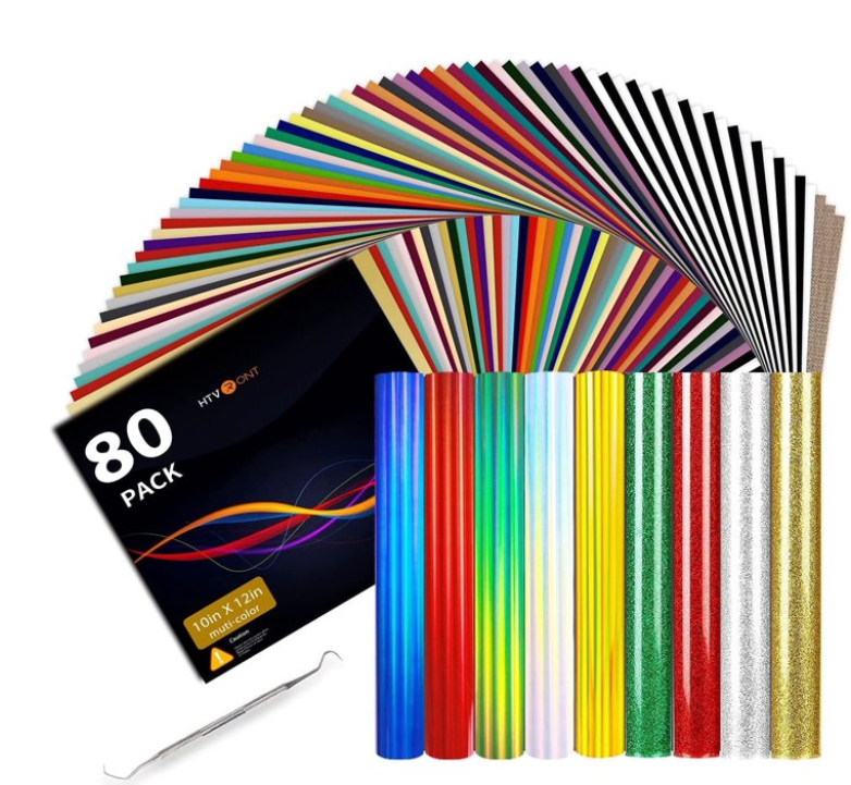 HTVRONT 80 Sheets 12" x 10" HTV Heat Transfer Vinyl Bundles – Sijiu